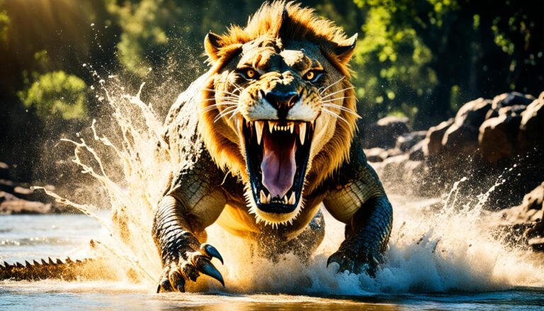 Lion vs Crocodile: Epic Battle of the Beasts